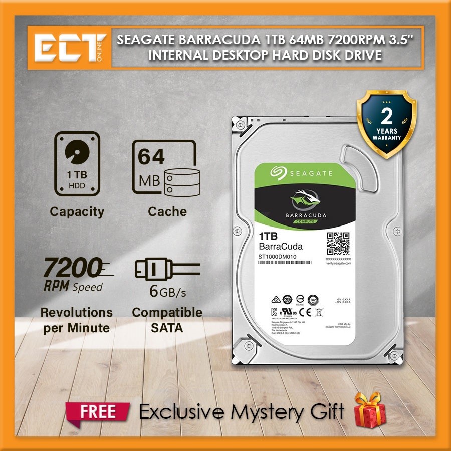 Seagate Barracuda 1TB 64MB 7200RPM 3.5'' Internal Desktop Hard Disk Drive - ST1000DM010 | Shopee ...