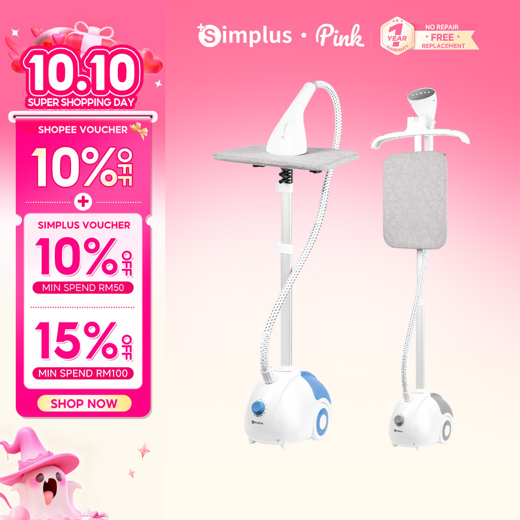 Simplus Pink 2 in 1 Iron Steam Garment Steamer丨2000W丨34g/min Steam ...
