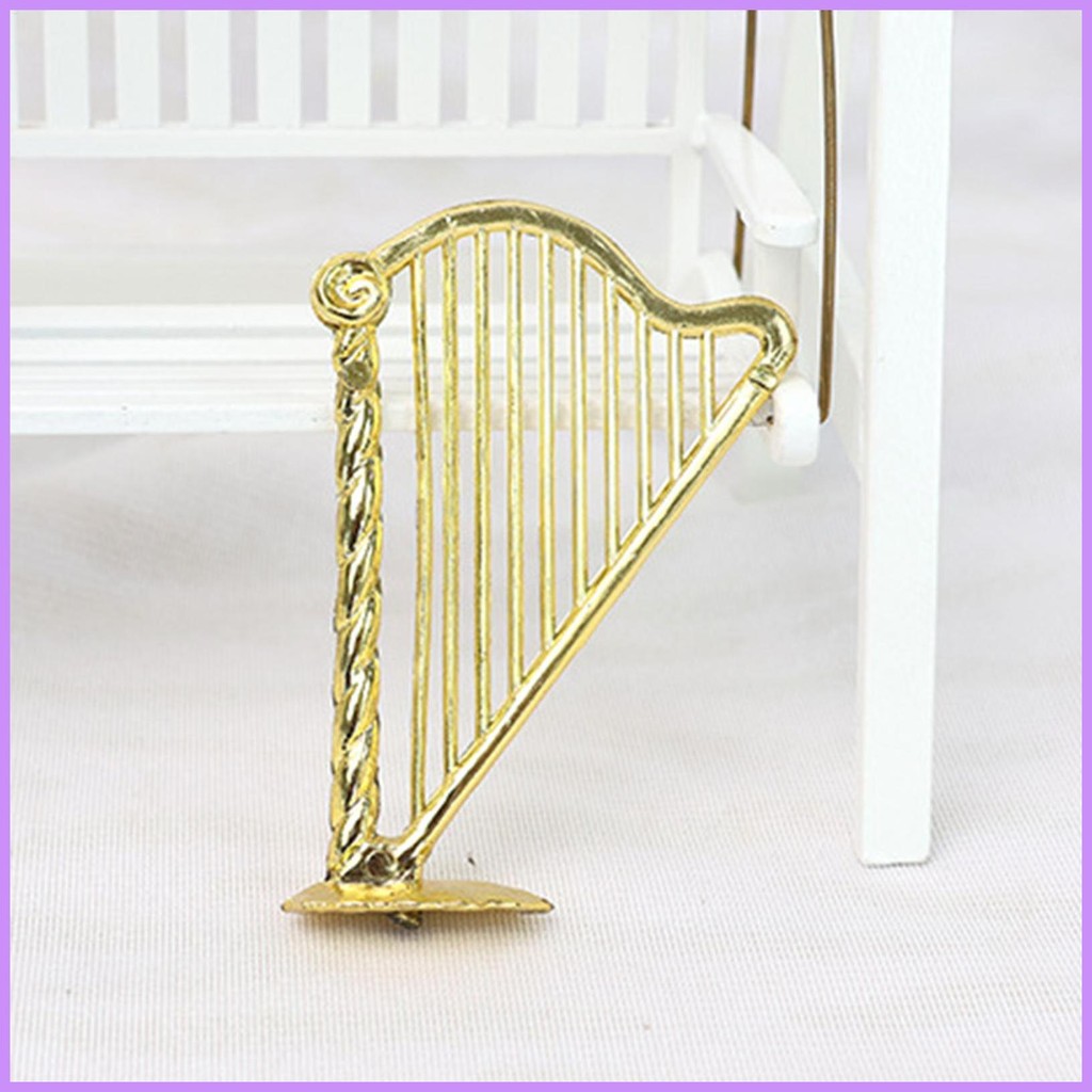 Tiny Harp Toy Tiny Instrument Model Set of 5 Miniature Doll House Harp ...