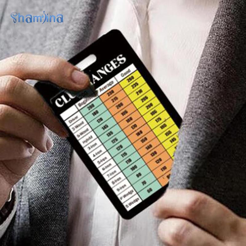 [Shamjina] Golf Club Range Chart Card, Range Estimation Cheat Sheet ...