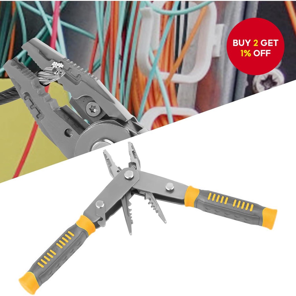 One Piece Multi-Functional Adjustable Wire Stripper Pliers Ergonomic ...