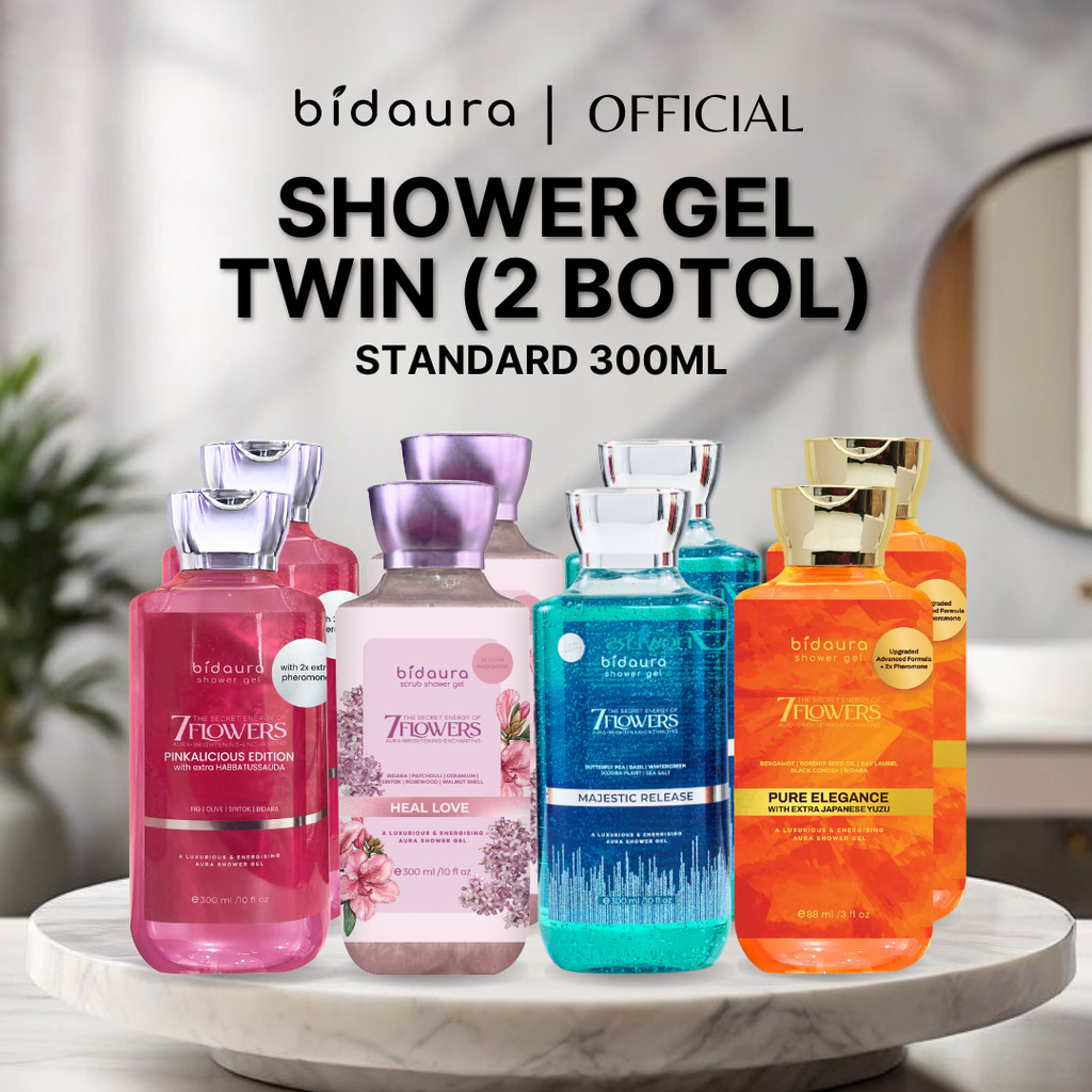 Bidaura Pakej Twin (2pcs) Standard 300ml | Aura 7 Bunga Body Wash ...