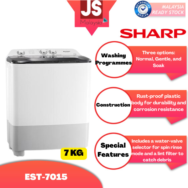 Sharp EST-7015 Semi-Auto Washing Machine | Shopee Malaysia