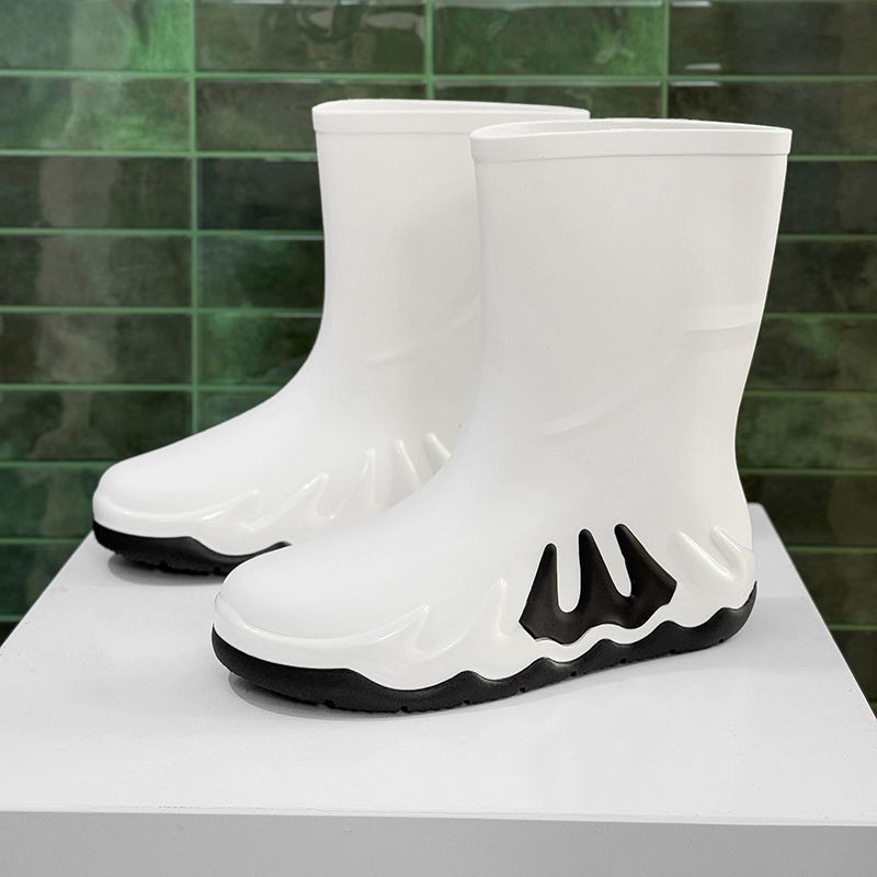 Rain Boots Men's High-Top Kitchen Rain Boots Work Anti-Slip Waterproof ...