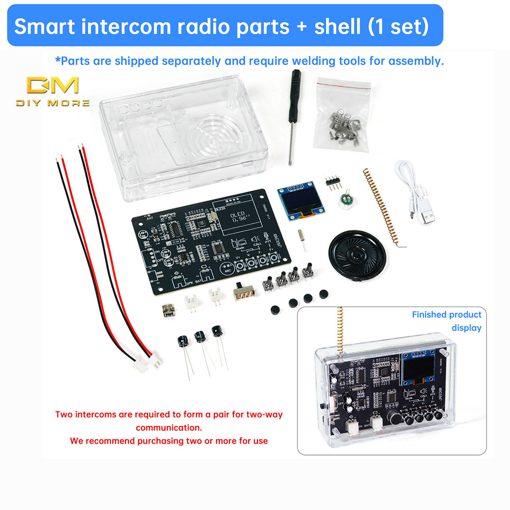 DIYMROE Interphone Radio Electronic DIY Kit Wireless Intercom FM Radio ...