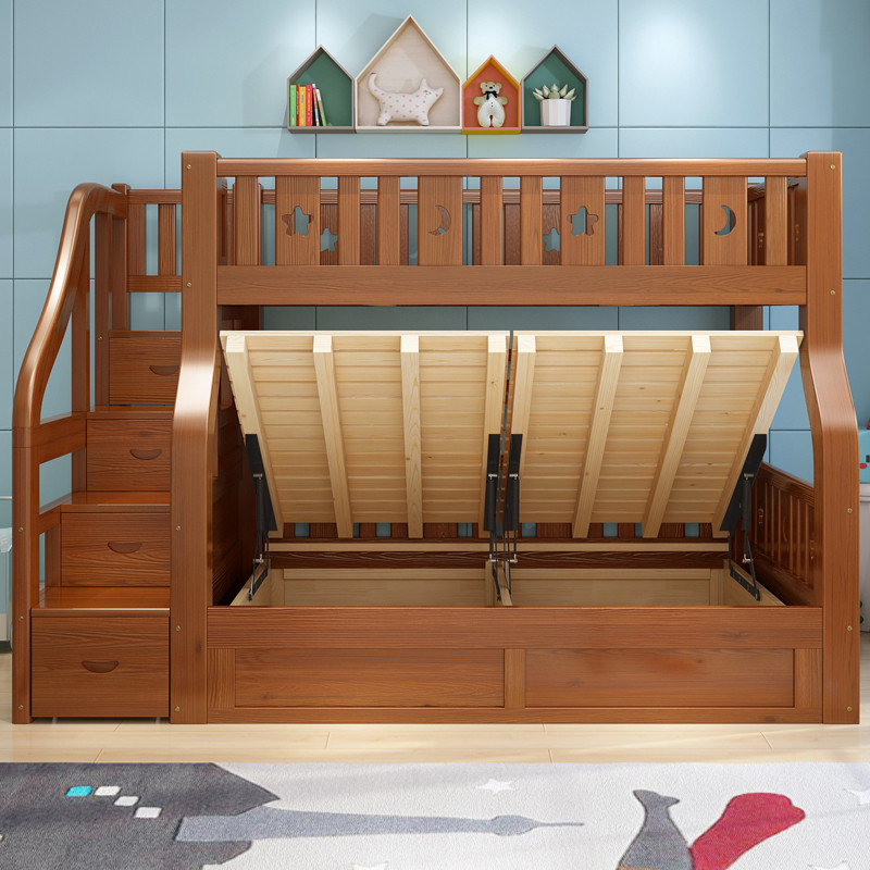 Upper Lower Bed Bunk Bed All Solid Wood High Low Bed High Box ...