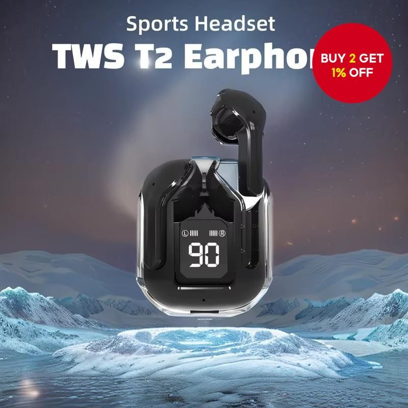 The new T2 TWS transparent wireless Bluetooth headset offers high-fidelity sound quality Fon ...