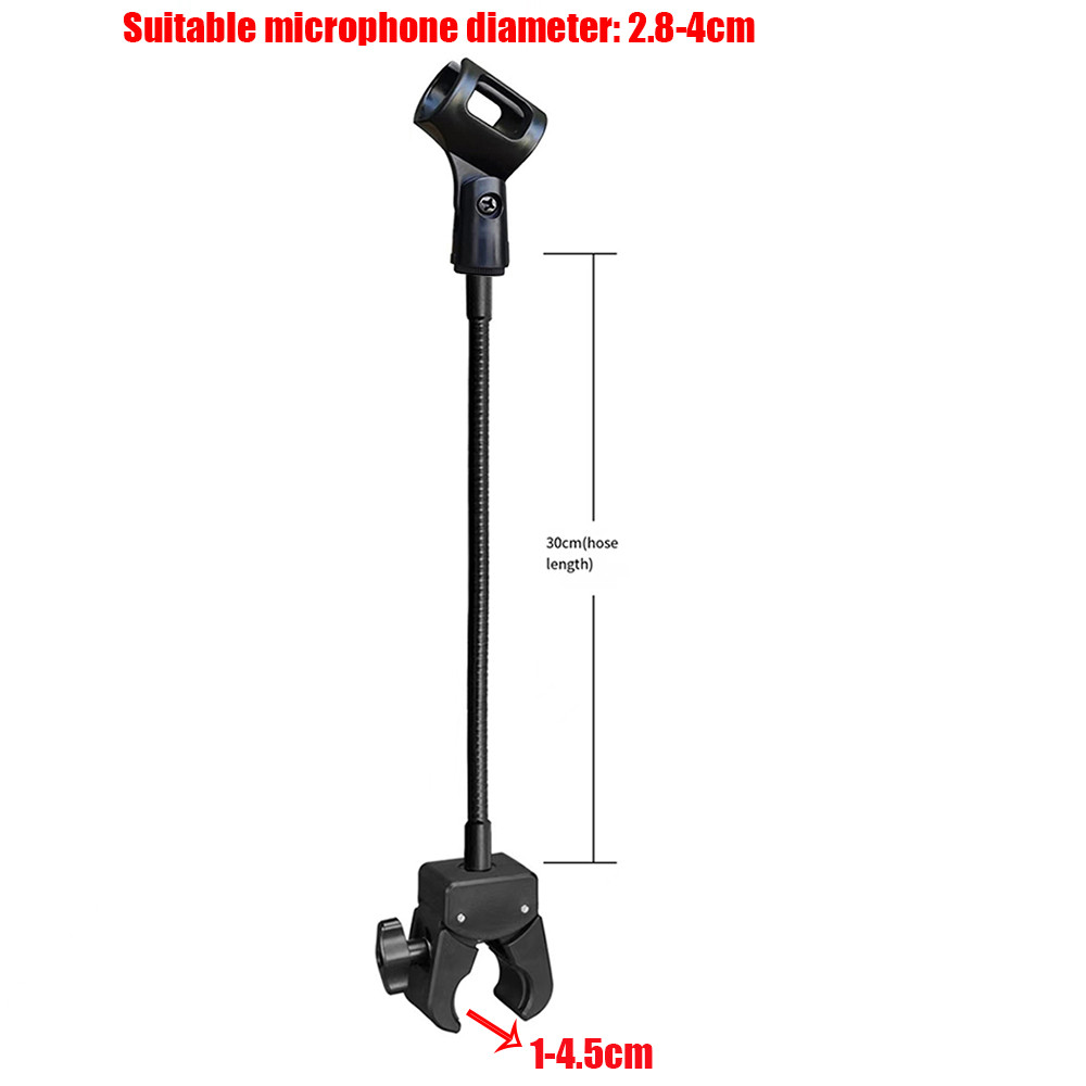 Microphone stand clamp base with 11.8-inch removable gooseneck ...