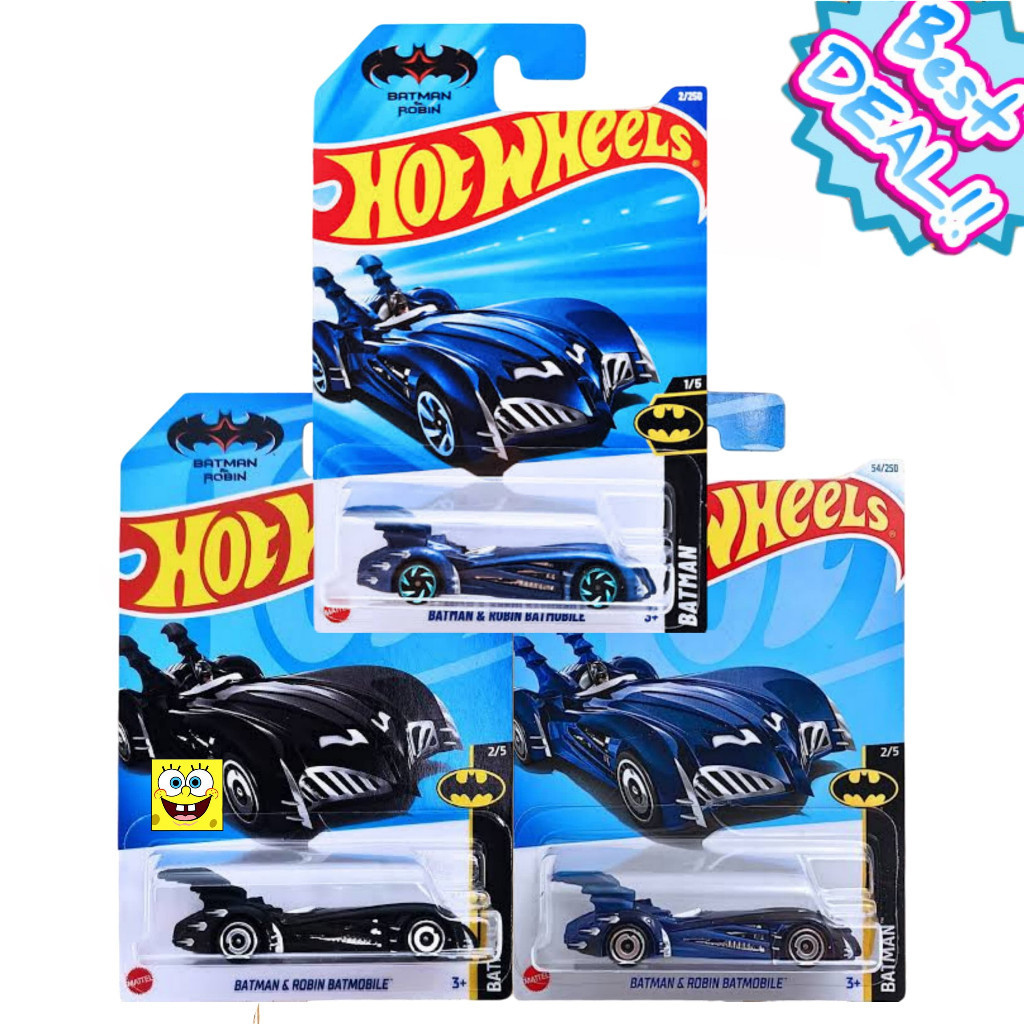 Hot Wheels Batman & Robin Batmobile Black biru - Diecast Batman Car ...