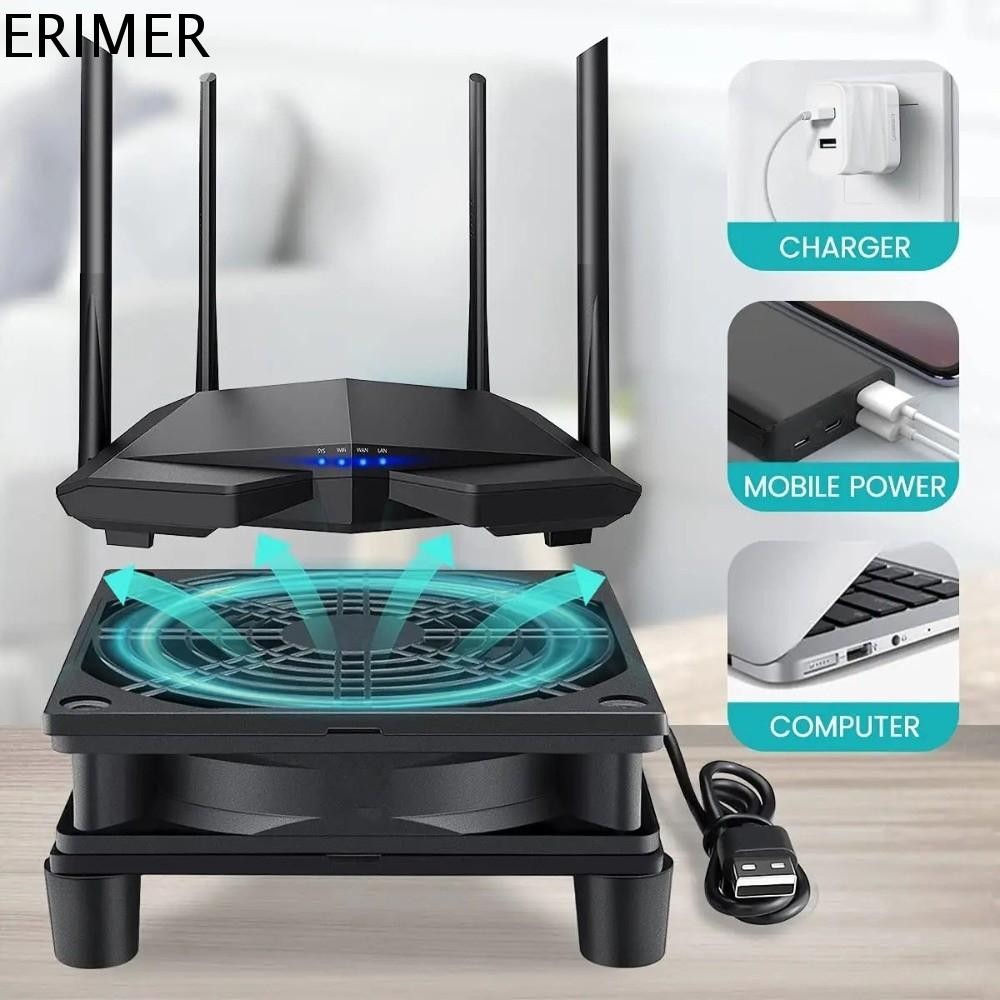 ERIMER DC 5V Router Cooling Fan Protective Net Dual Fans Router Cooling ...
