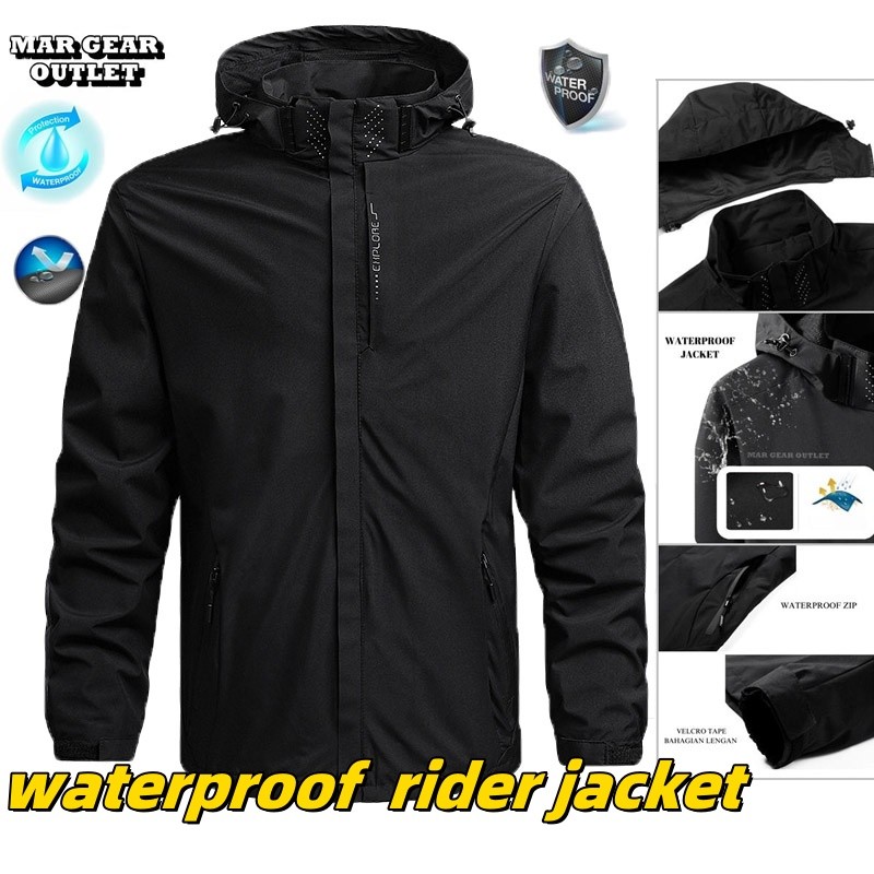 🔥[WATERPROOF]🔥 Hoodie Boleh Tanggal Topi Water-Resistant Windbreaker ...