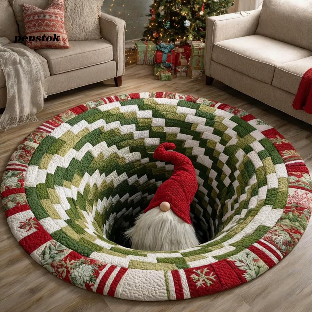 PEN| Versatile Area Rugs Christmas Area Rug Quilted Christmas Rug with ...