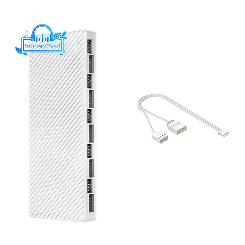 ARGB/PWM Hub Dual 10 Expansion Ports ARGB Controller 2 in 1 Fan HUB ...