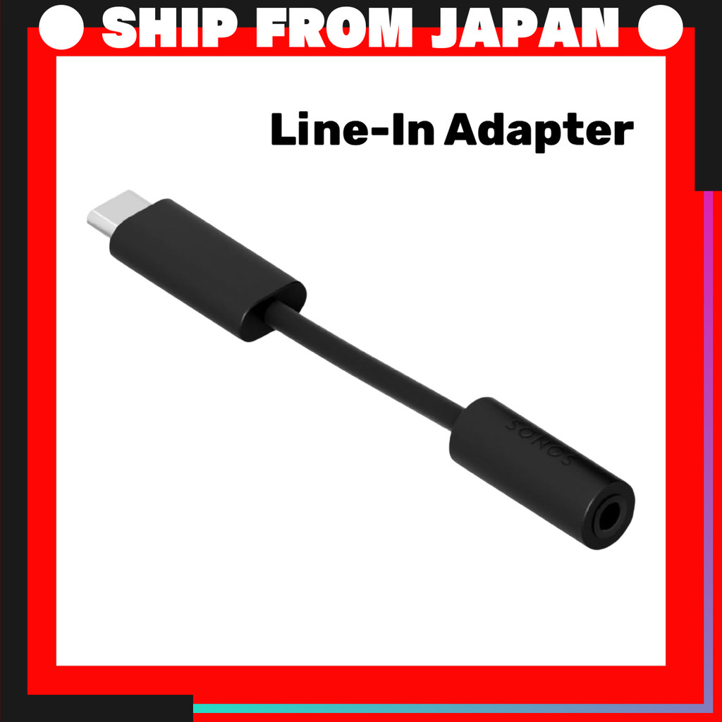 Sonos Line-In Adapter – Black, 3.5mm to USB-C for Era 100 & Era 300 ...