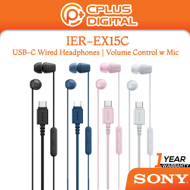 SONY IER-EX15C USB-C Wired In-ear Headphones with Volume Control and ...