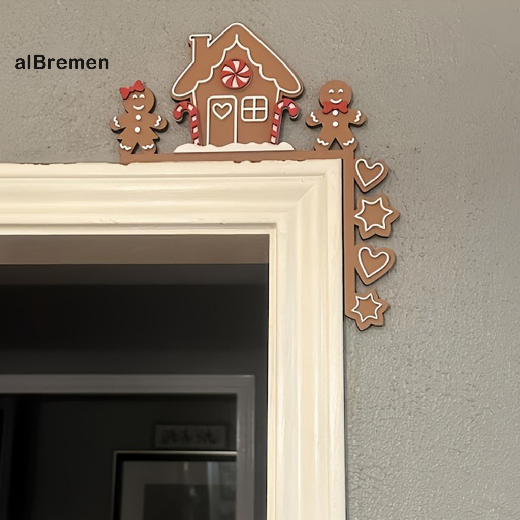 (New) Festive Wooden Door Decor Holiday Decoration Gingerbread Man ...