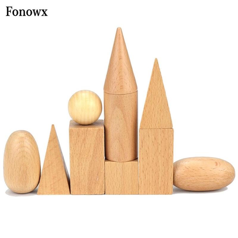 [AbabixaMY] 10-piece 3D Geometric Body Model Wooden Body Shapes ...