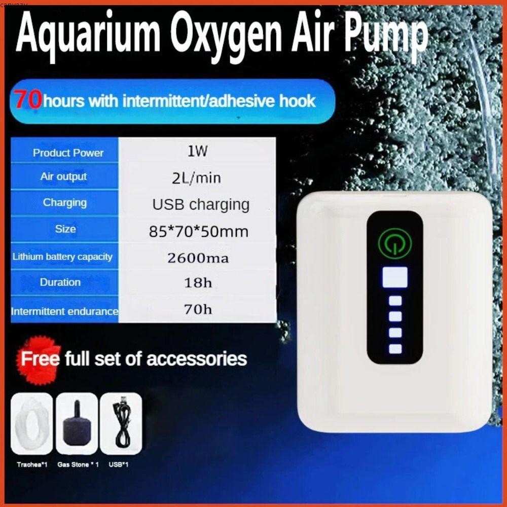 CANVAZY Aquarium Oxygen Pump, 70H/40H Ultra Silent Fish Tank Oxygen ...