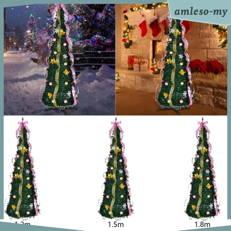 [AmlesoMY] Christmas Pull Up Trees, Collapsible Xmas Tree, Glitter ...