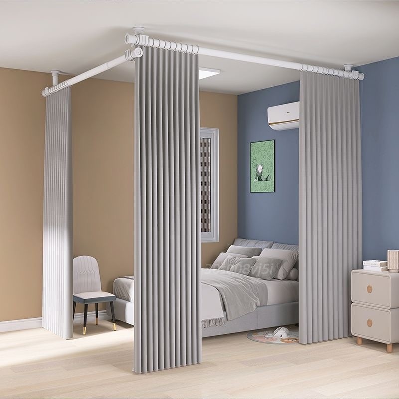 Partition screen divider room partition curtain punch-free living room ...