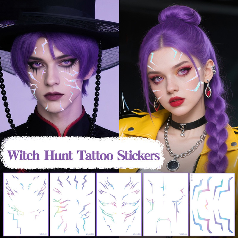 20/6/5pcs Kpop Demon Hunter Face Tattoo Sticker Huntrix Tattoo Sticker ...