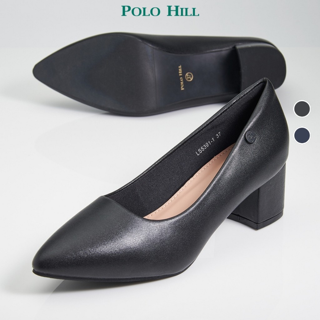 POLO HILL Ladies Mid Block Heels Pointed Court Shoes PLSH-LS5391 ...