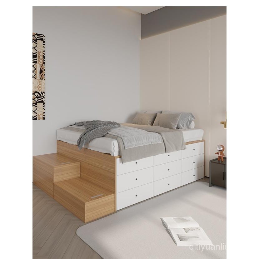 Customized Small Apartment Drawer Bed Storage High Box Storage Bed ...