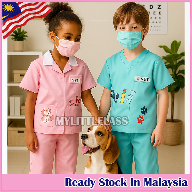 MYLITTLELASS Vet Fancy Dress Outfit Occupation Doctor Role Play Costume ...