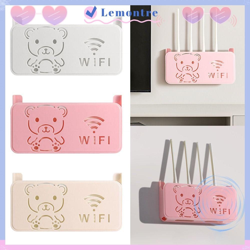 LEMONTRE WiFi Router Shelf, Wall Mounted Space-Saving Router Rack ...