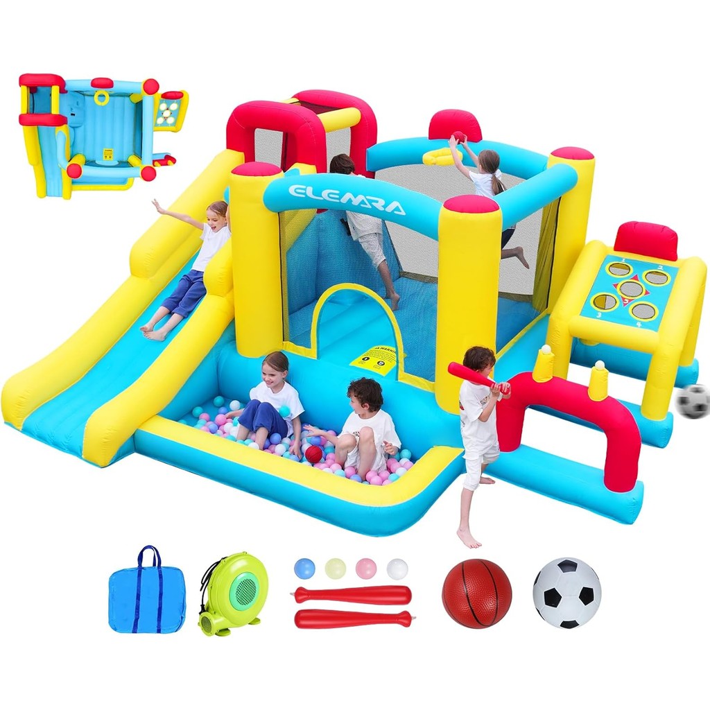 ELEMARA XL Inflatable Bounce House, 7 in 1 Bouncy House with Blower ...