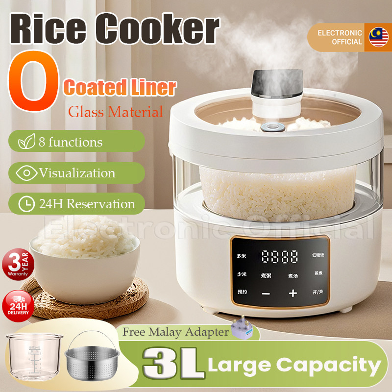 3L Visual Glass Gallbladder Rice Cooker Non-stick Multi-functional ...