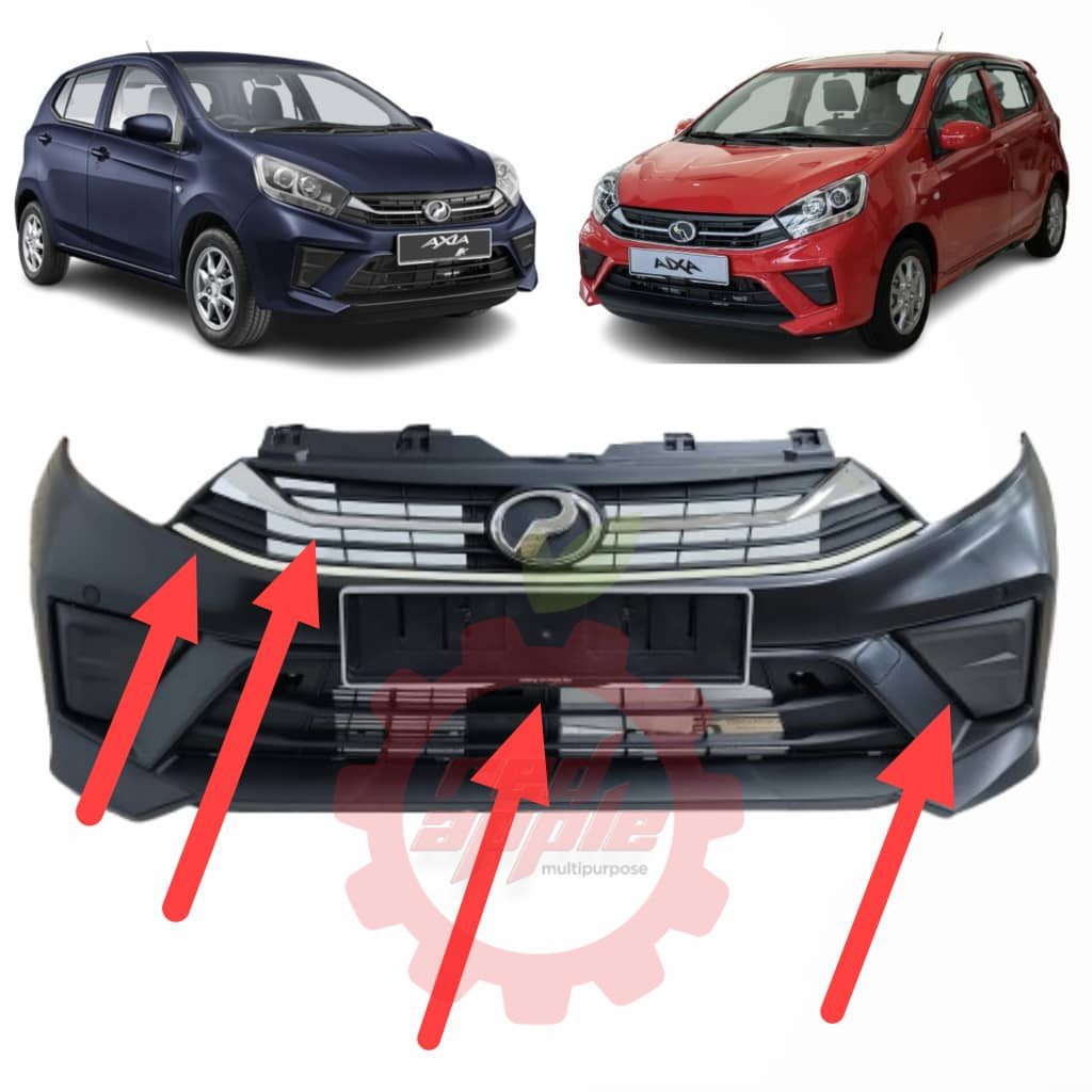 Perodua Axia 2019-2022 Bumper Misai / Bumper Besi / Fog Lamp Cover ...