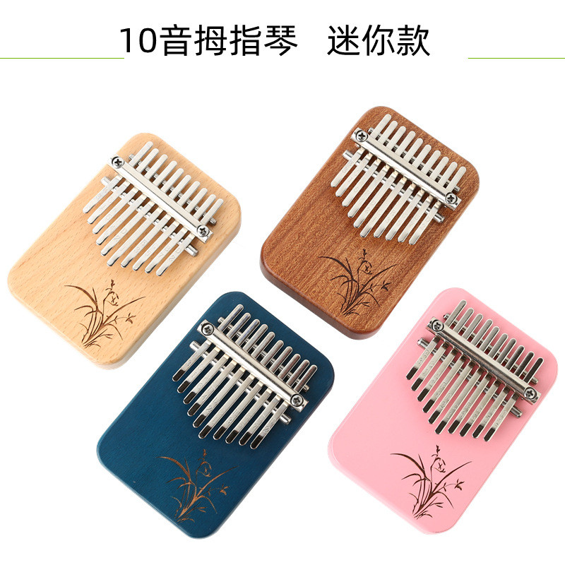 10-Nada Mini Ibu Jari Piano Kayu Pejal Kalimba Kalimba Jari Piano Alat ...