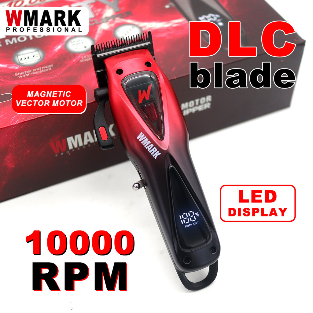 WMARK NGIF1 Men's Hair Clipper DLC Blade 10000RPM Magnetic Vector Motor ...