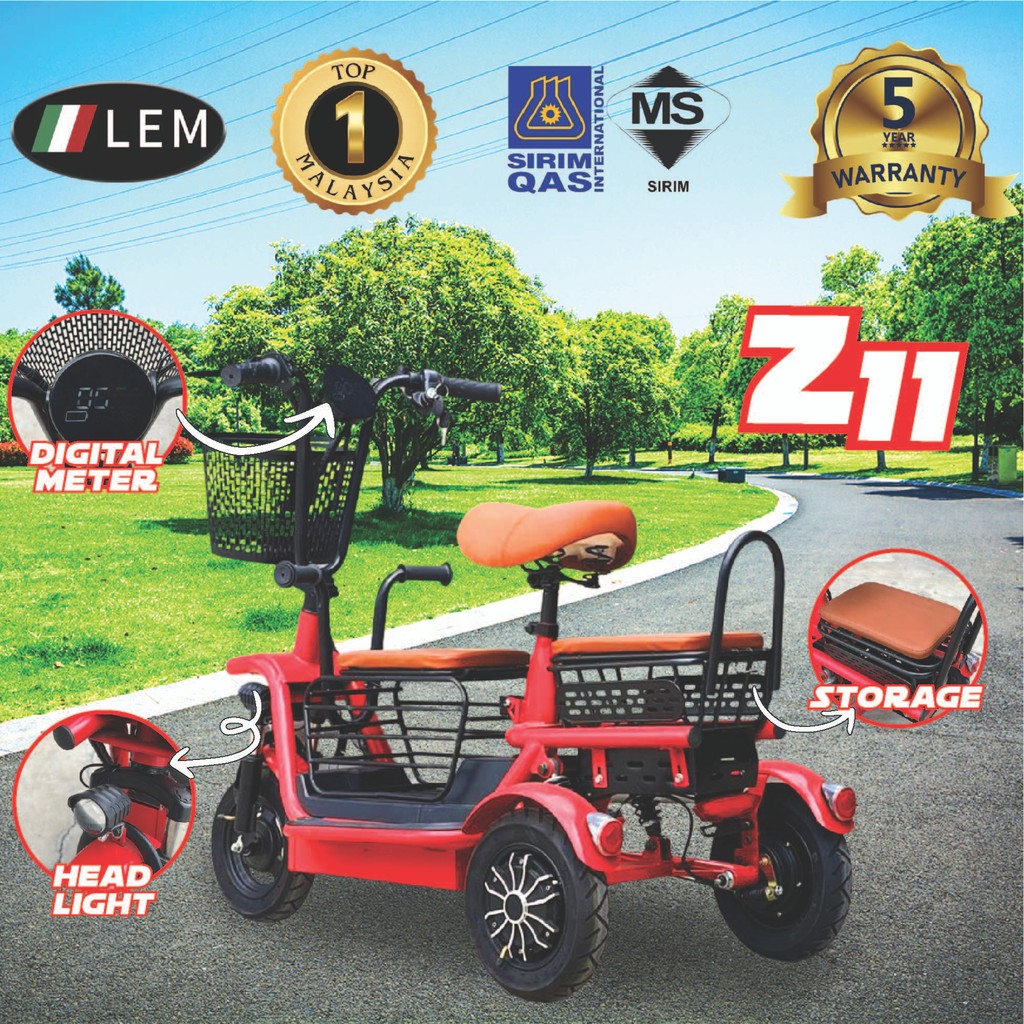 ★LEM★MODEL BARU Z11 Tricycle Electric Bike Folding Parent | Shopee Malaysia