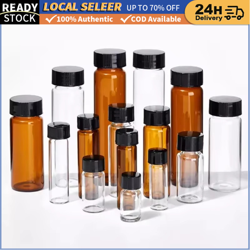10-50mL Sample Bottle 5Pcs Lab Glass Vials Bottles Essential Oil Bottle ...