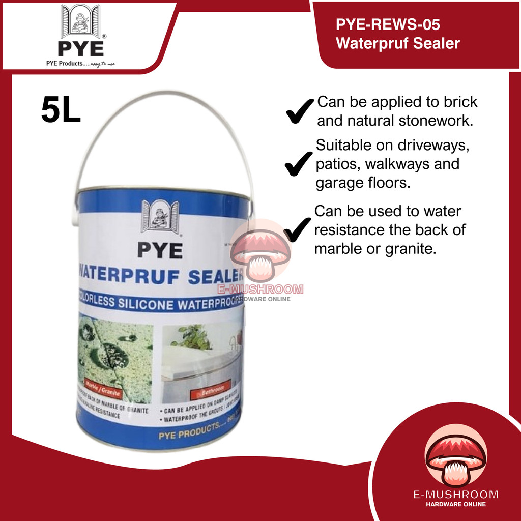 PYE Waterpruf Sealer Cordless Silicone Waterproof - 5 Litre | Shopee ...