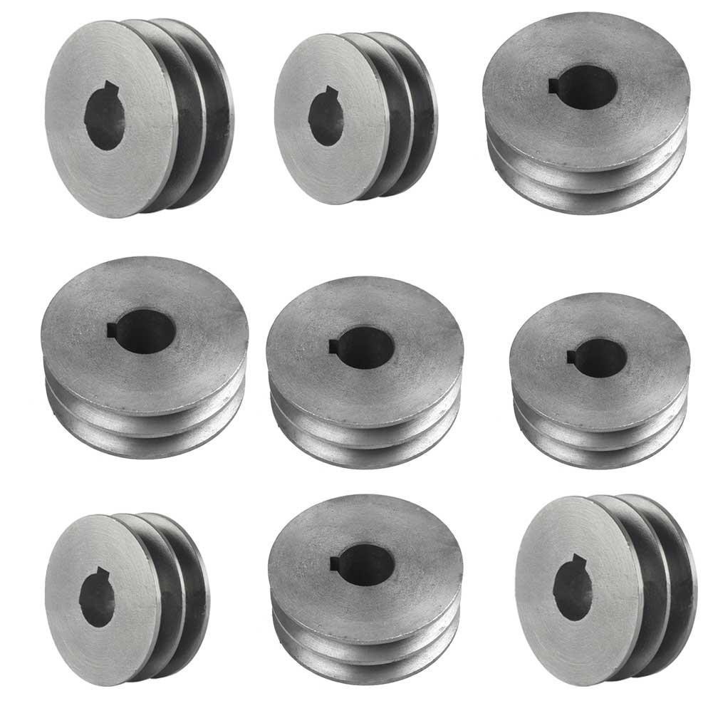 [GO]V-Belt pulley A Type Double Slot Pulley Motor Cast Iron Dia Power ...