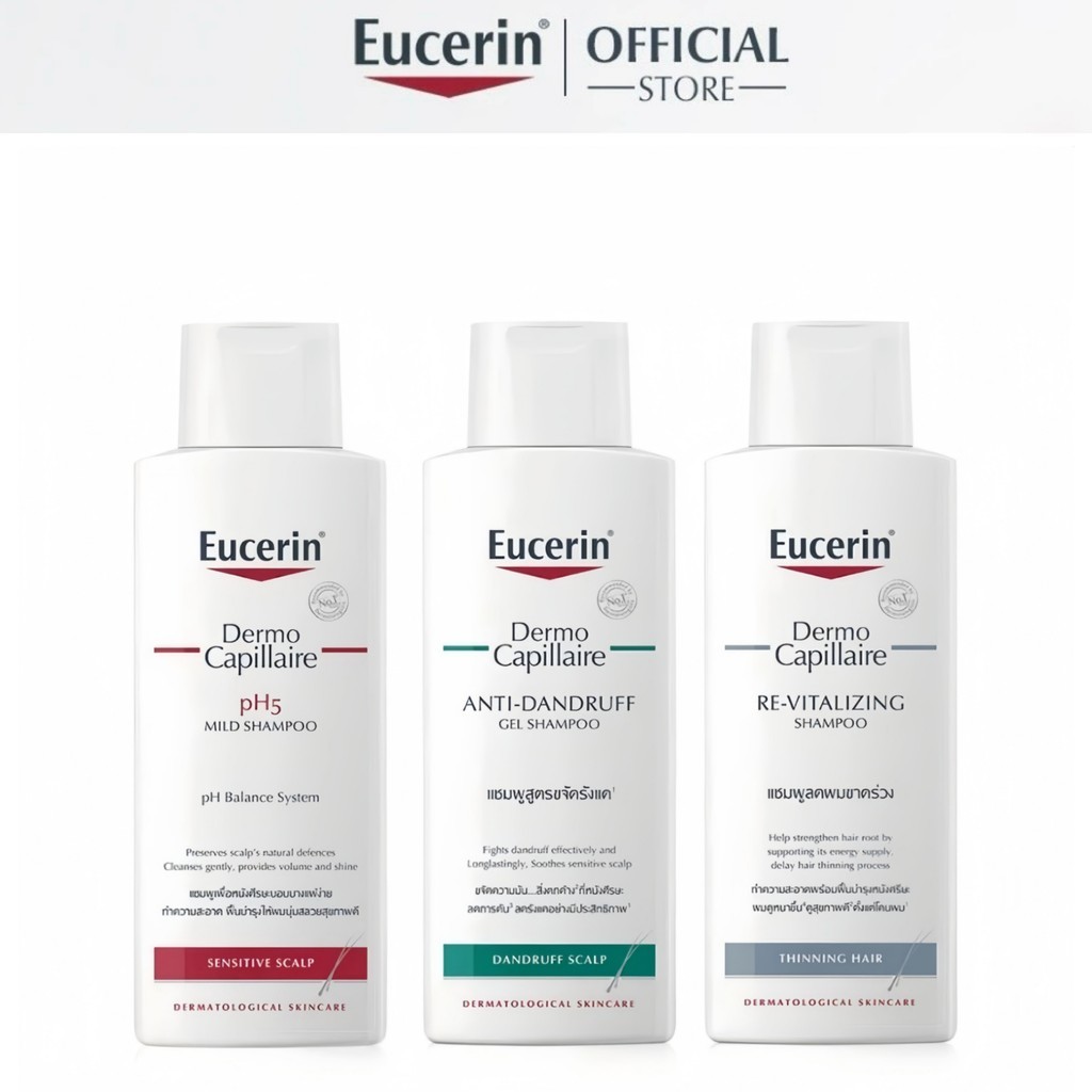 Eucerin Dermo Capillaire Mild/Anti-Dandruff/Re-Vitalizing Shampoo ...