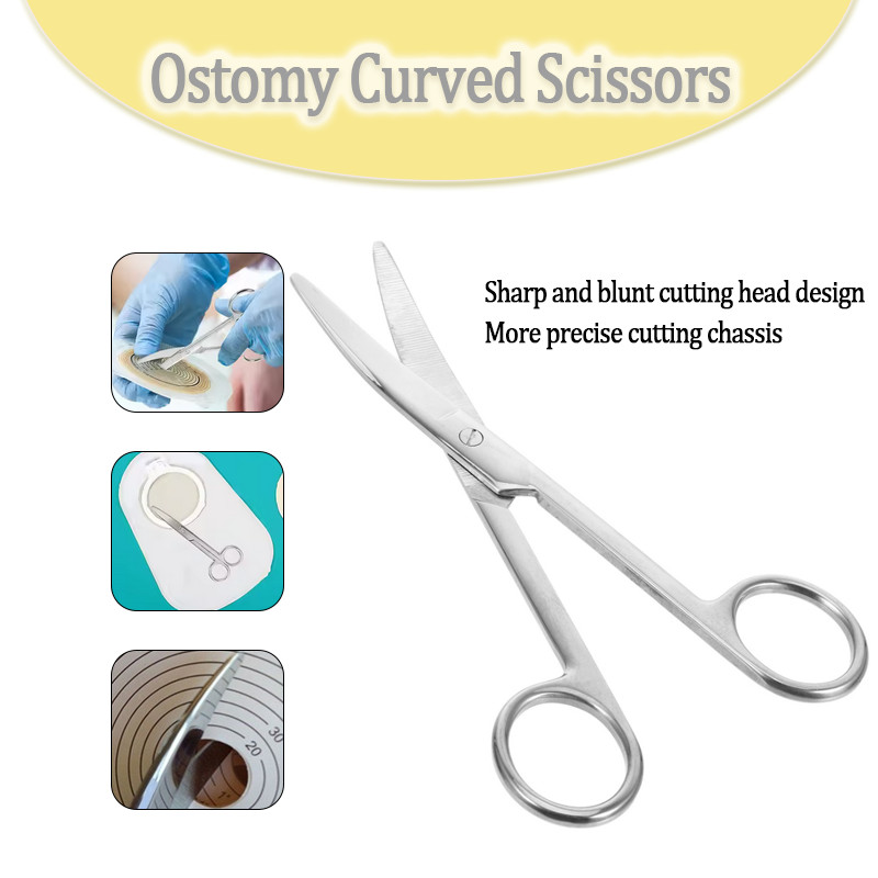 14CM Stainless Steel Stoma Scissors Curved Stoma Care Tool for Cutting ...