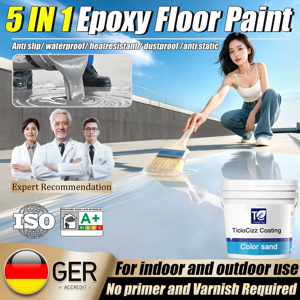 【Free full set of tool】Epoxy floor paint waterproof cat lantai simen ...