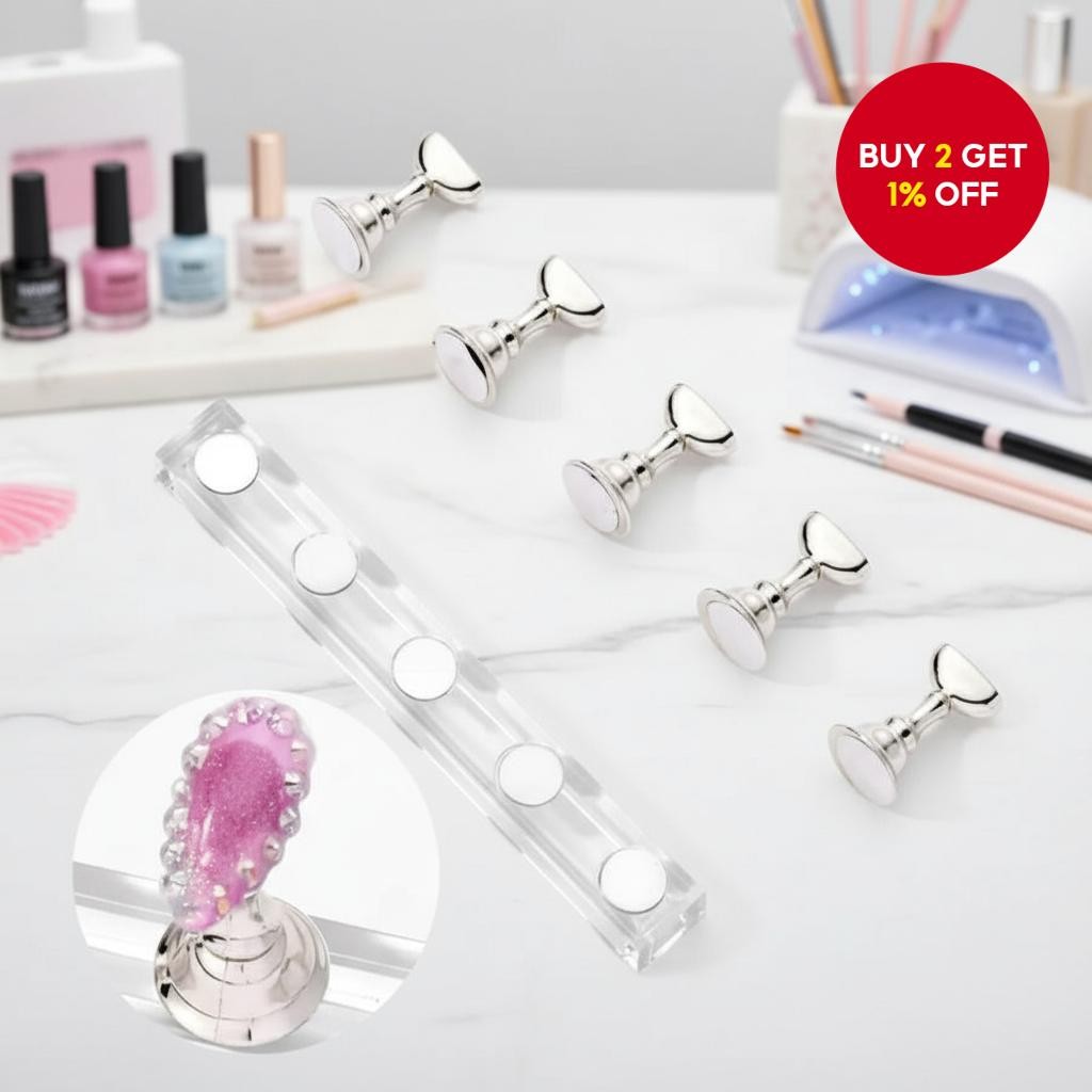 Beginner-friendly Nail Display Stand with Magnetic Base and Shelves Rak ...