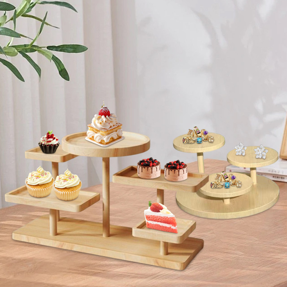 Multi-layer Display Stand with Solid Wood Structure for Party Wedding ...