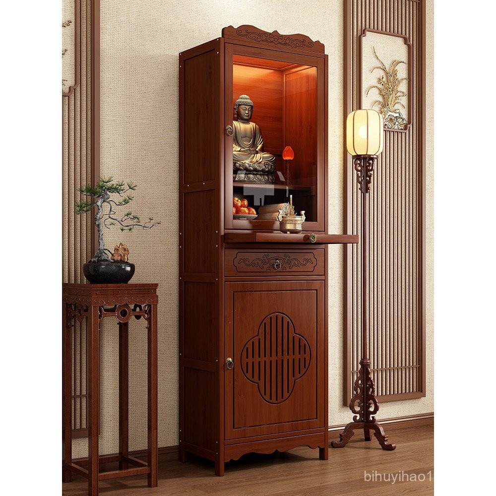Buddhist Niche New Chinese Style Standing Cabinet God of Wealth For ...