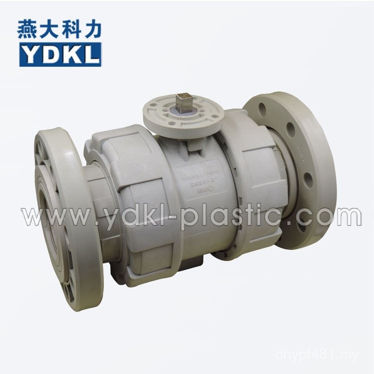 Live Connection PPH Plastic Ball Valve Flange PVC Ball Valve DN80 Acid ...