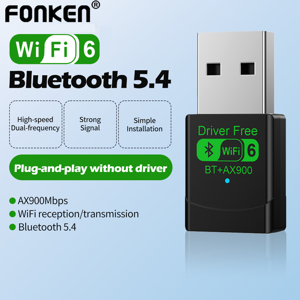 Fonken AX900 WIFI6 USB Adapter Bluetooth 5.4 Dual Band 2.4G&5G 900Mbps ...