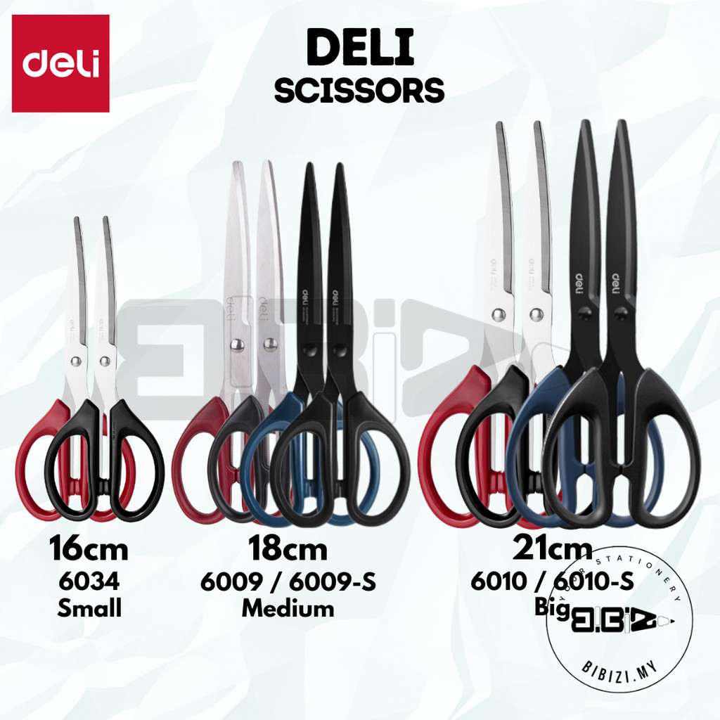 Deli Scissors 16cm/18cm/21cm Stainless Steel Big Scissors Sharp Cutting ...