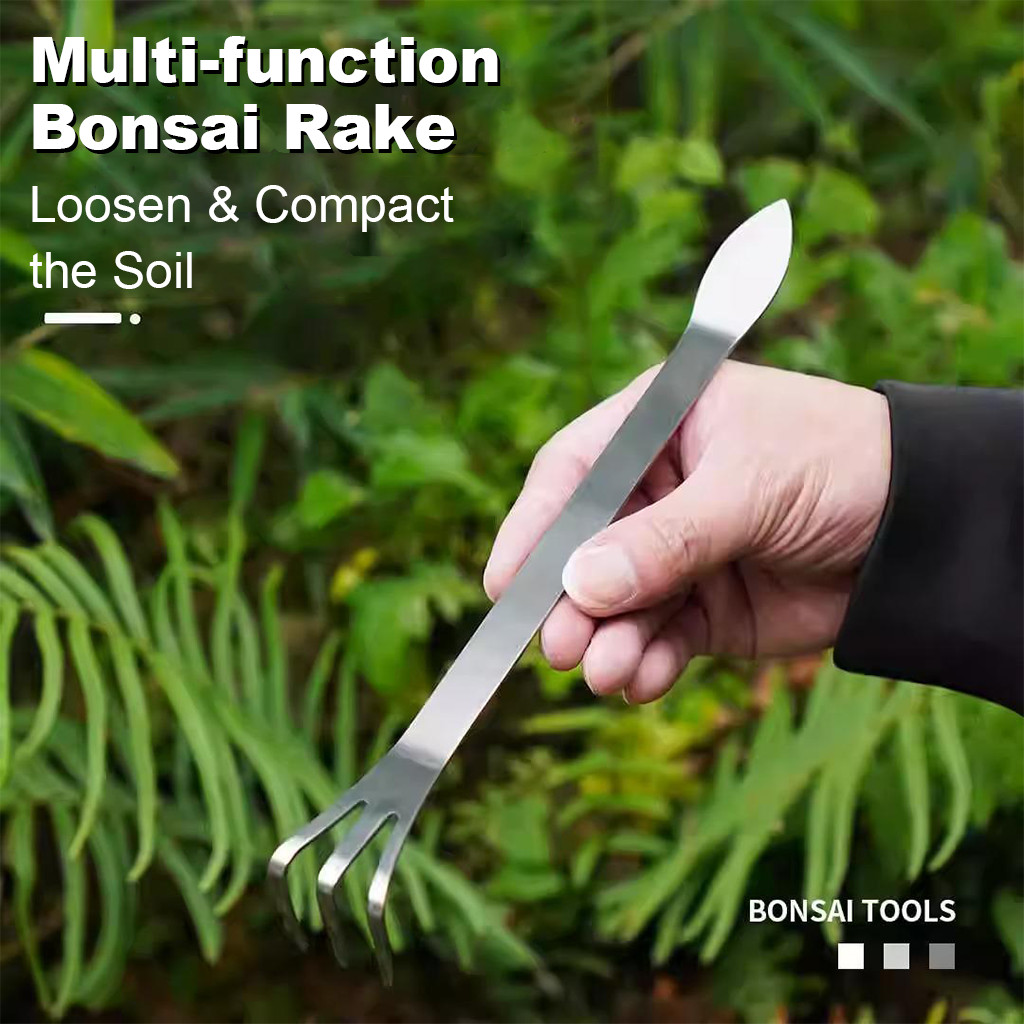 Household Multifunctional Bonsai Rake Three-Claw Hand Rake Stainless ...