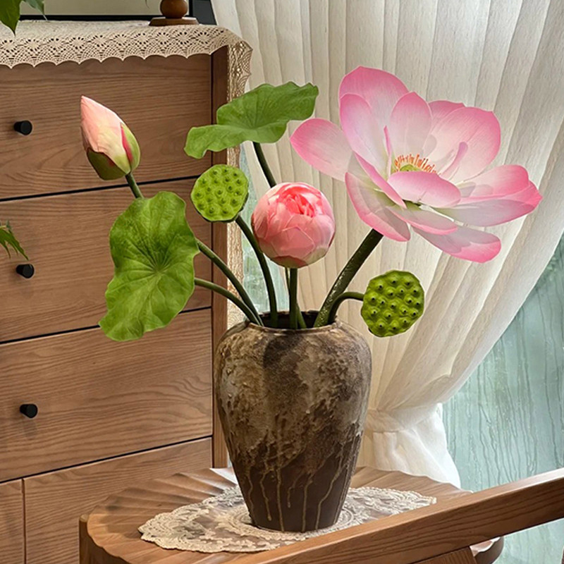 Artificial Lotus Artificial Lotus Leaves and Seed Pods Fish Tank ...