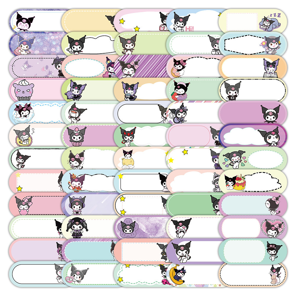 60PCS Lovely Kuromi Name Stickers For Kids Cartoon Waterproof Label ...